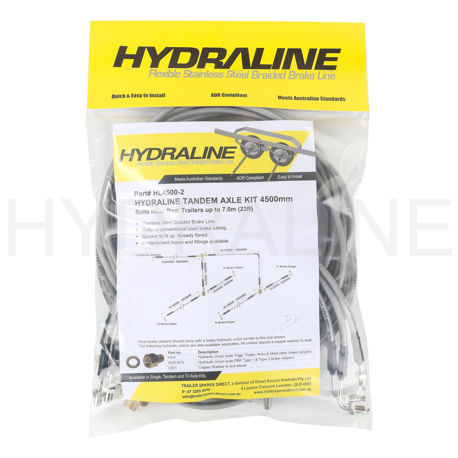 Tandem axle HydraLine kit with 4500mm lead line | Trailer Spares Direct