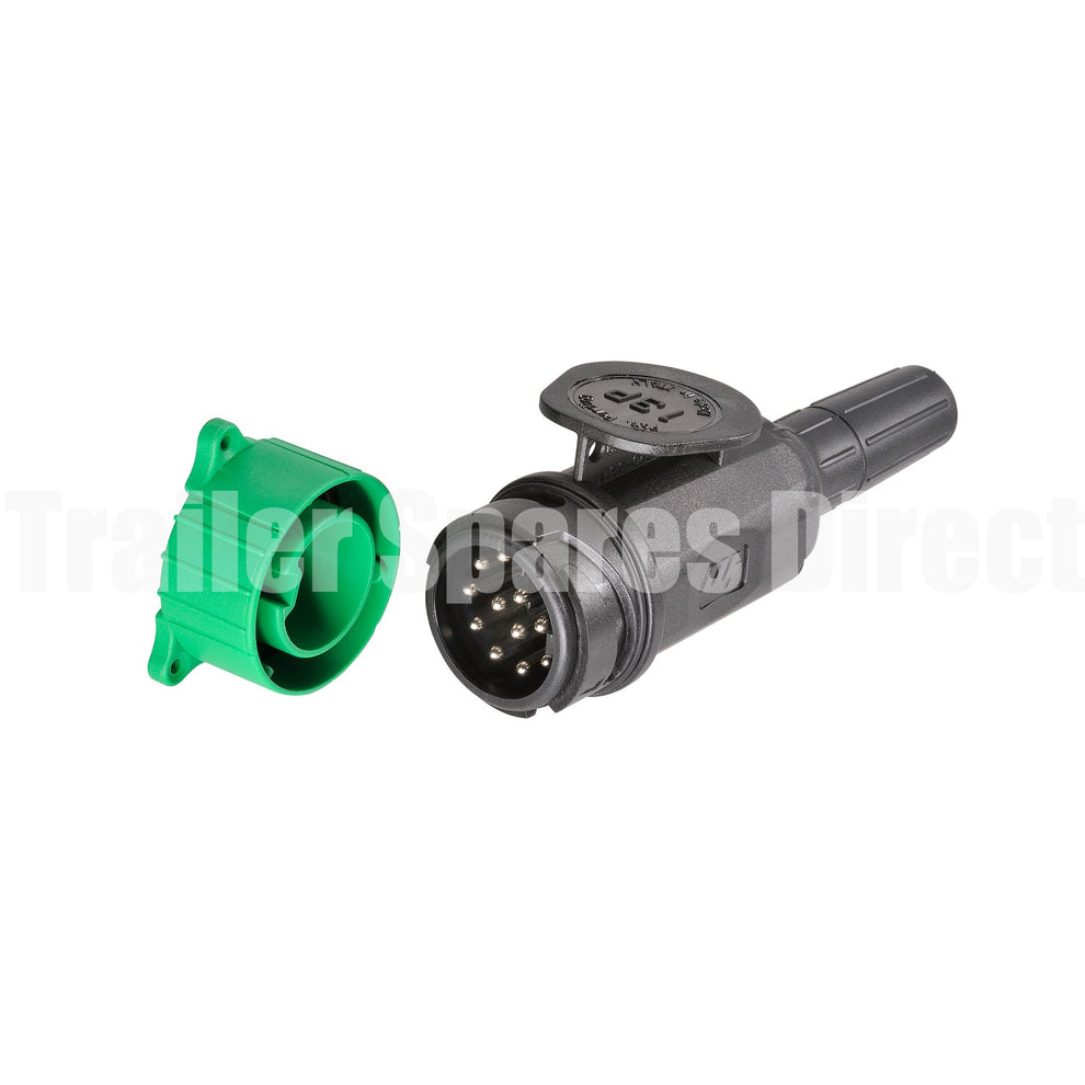 13 pin round Euro plastic plug 12v 25amp | Trailer Spares Direct ...
